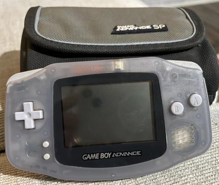 Nintendo Gameboy CLEAR GLACIER Advance AGB-001 - With Case | eBay