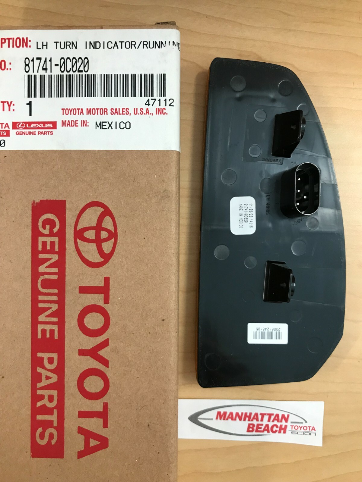 07-21 TUNDRA TOWING MIRROR TURN SIGNAL LAMP LENS LEFT DRIVER SIDE 81741 ...