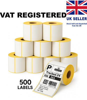 4x6" Direct Thermal Labels 100x150mm 500/Roll – Royal Mail Compatible ...
