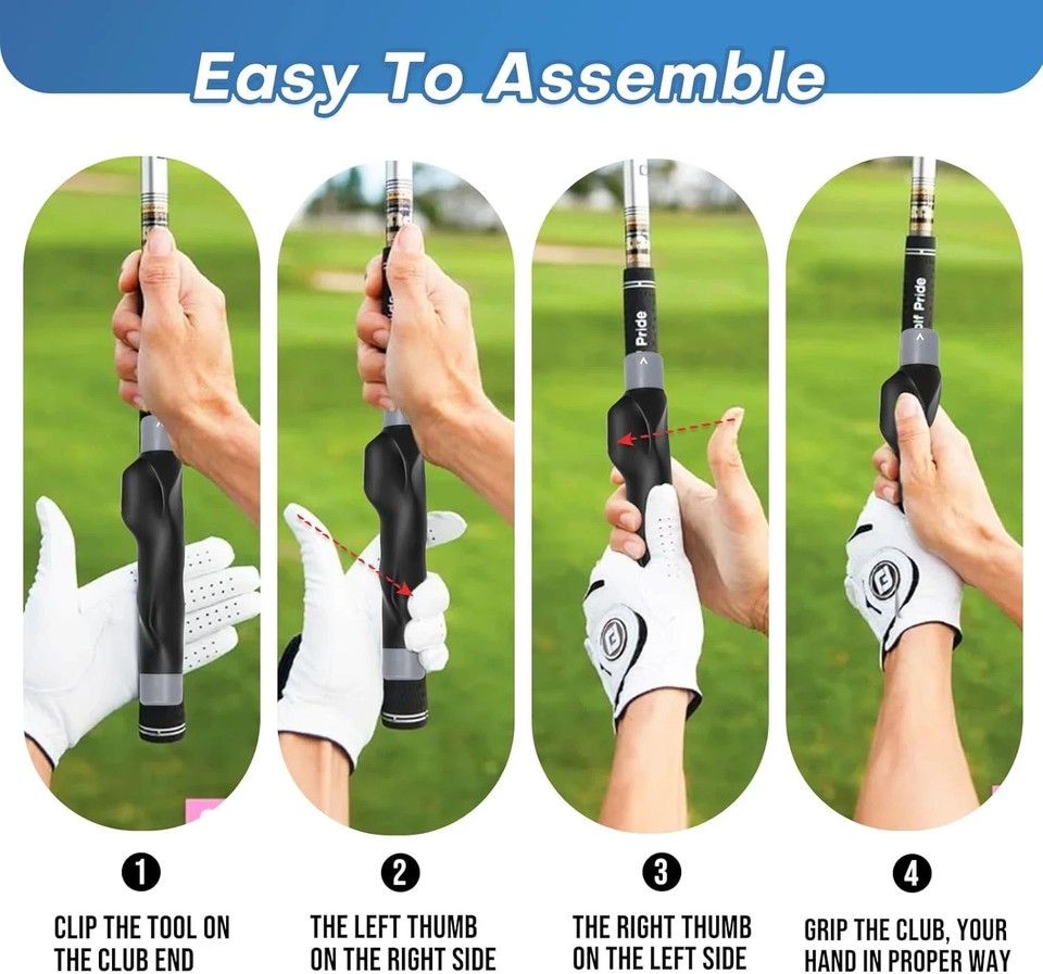 Clip-On Golf Grip Trainer, Golf Swing Training Aid for Improving Proper ...