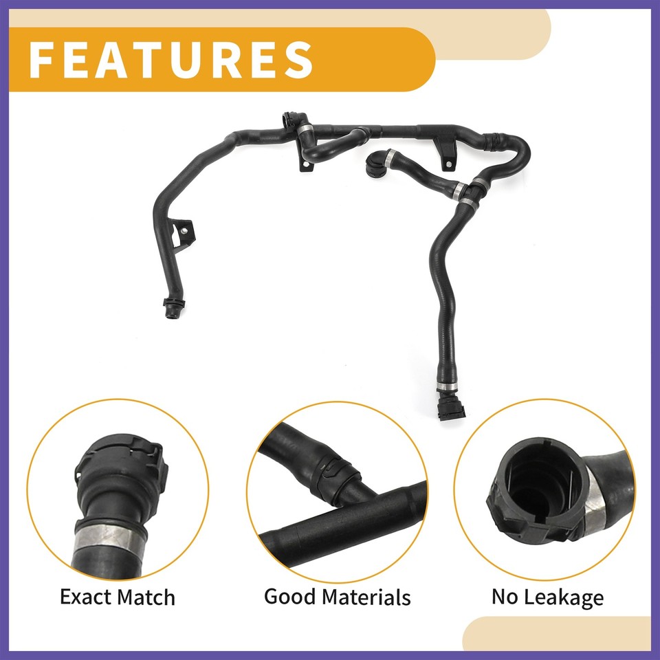 Heater Hose for BMW X1 E84 2.0L 2011-2017 No.17127639027 Rubber Black ...