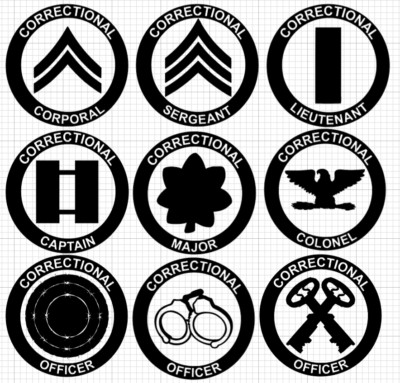 Correctional Officer / Corporal / Sergeant / Major PICK RANK Car Decal ...