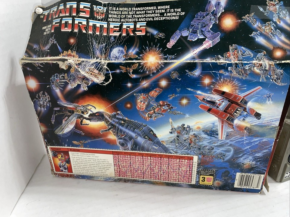 1984 Hasbro Transformers G1 Autobot Blaster With Electro Scrambler Gun ...