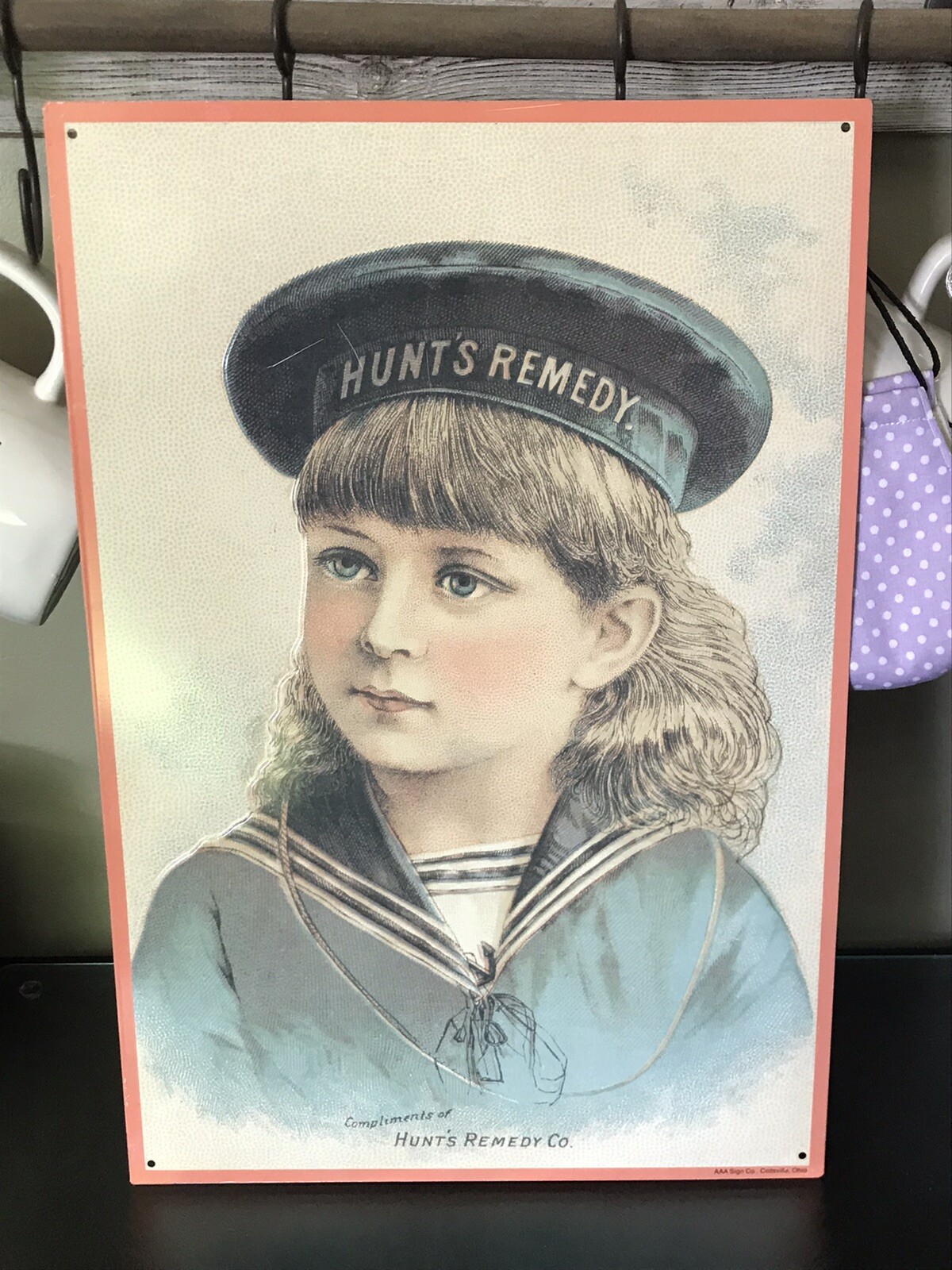 RARE REPRO HUNT'S REMEDY, MEDICINE FOR LIVER TIN SIGN AAA SIGN CO | eBay