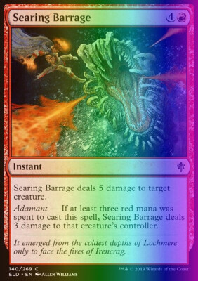 MTG Magic the Gathering Searing Barrage (140/477) Throne of Eldraine LP ...