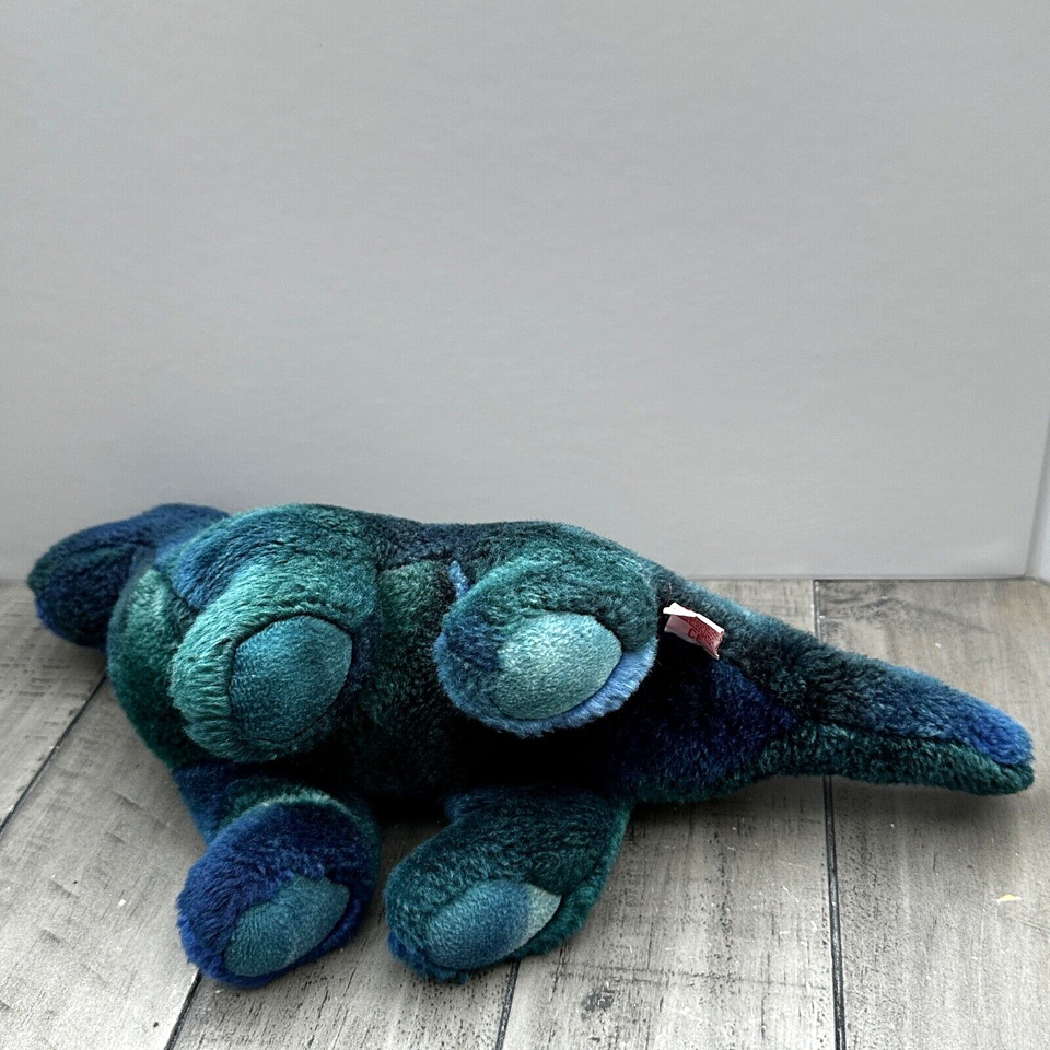 Rare Ty Bronte Brontosaurus Green Blue Dinosaur beanie plush buddy 1999 ...