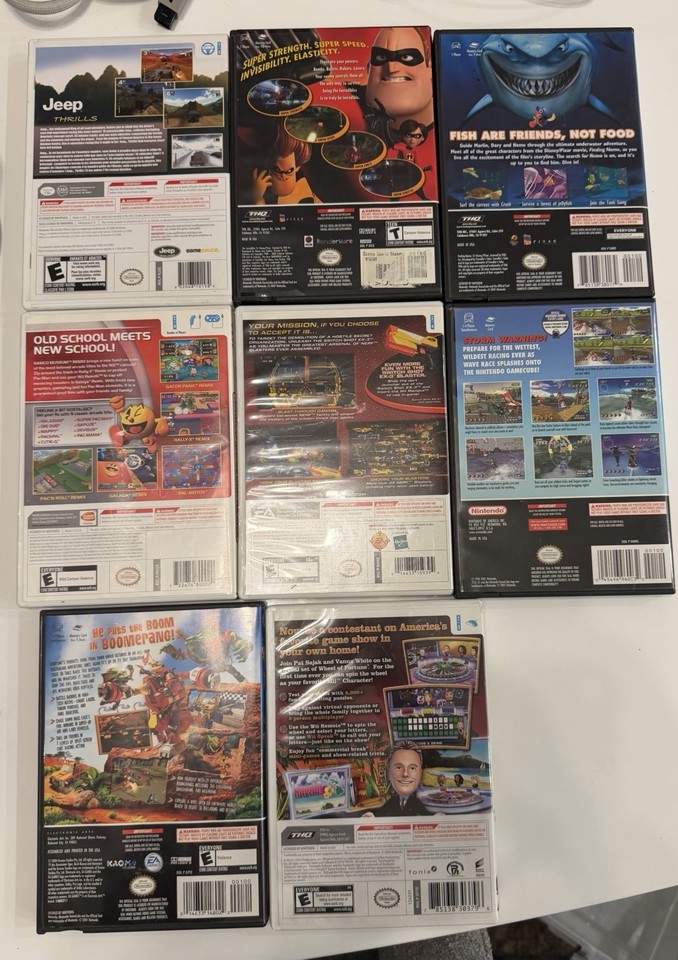 Nintendo Wii Console Gamecube controllers gun fishing rod HDMI adapter ...