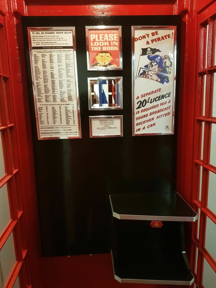 RED TELEPHONE BOX INTERIOR NOTICE SET STYLED ON CLASSIC JUBILEE BOOTH ...