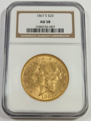 1867 S NGC AU58 Gold Liberty Head Double Eagle $20 Coin #51935A | eBay