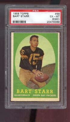 1958 Topps #66 Bart Starr PSA 6 (MC) Graded Football Card Green Bay ...