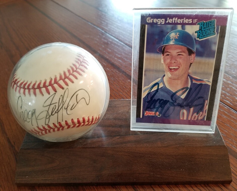 GREGG JEFFERIES AUTOGRAPHED NATIONAL LEAGUE BART GIAMATTI BASEBALL AND ...