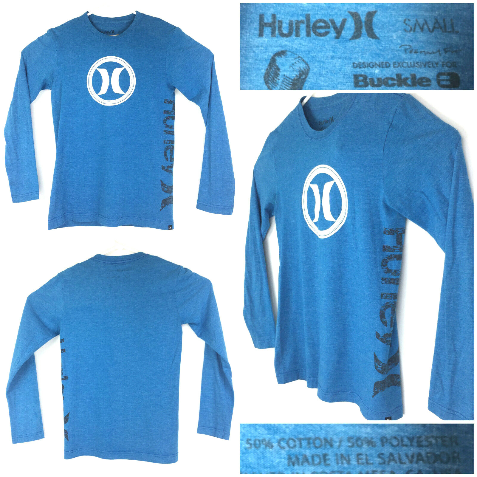 Hurley Mens Small (36 in Chest) Blue Logo Poly/Cotton… - Gem