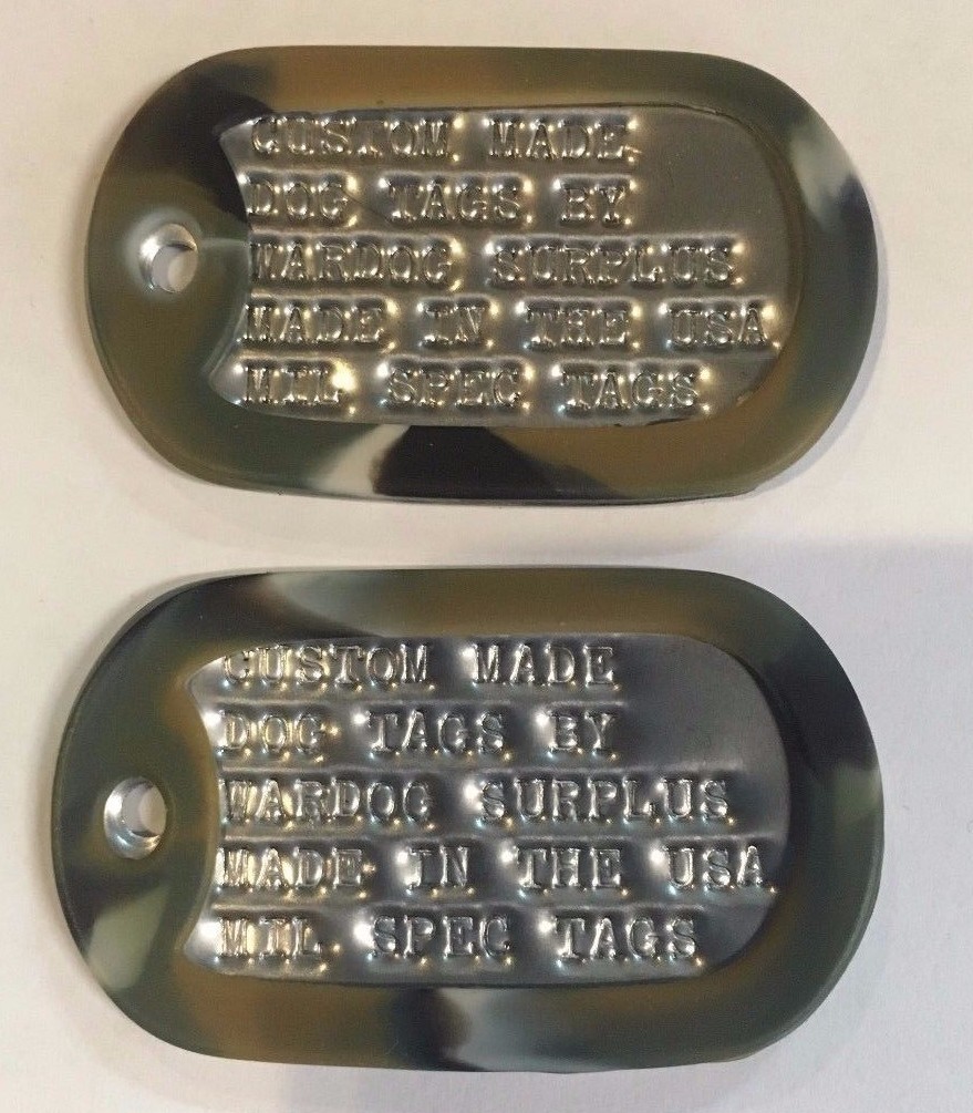 MILITARY CUSTOM ID DOG TAGS WITH CHAIN & SILENCERS OFFICIAL GI ARMY ...