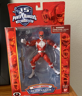 Power Rangers 15th Anniversary Mighty Morphin Red Ranger (2007) Bandai ...