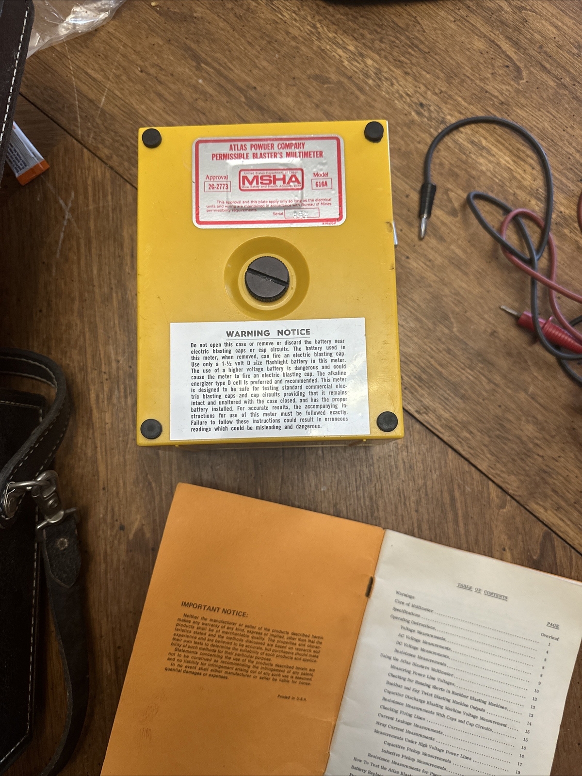 ATLAS ELECTRONIC BLASTERS MULTIMETER WITH CASE 616-A FOR ELECTRIC ...