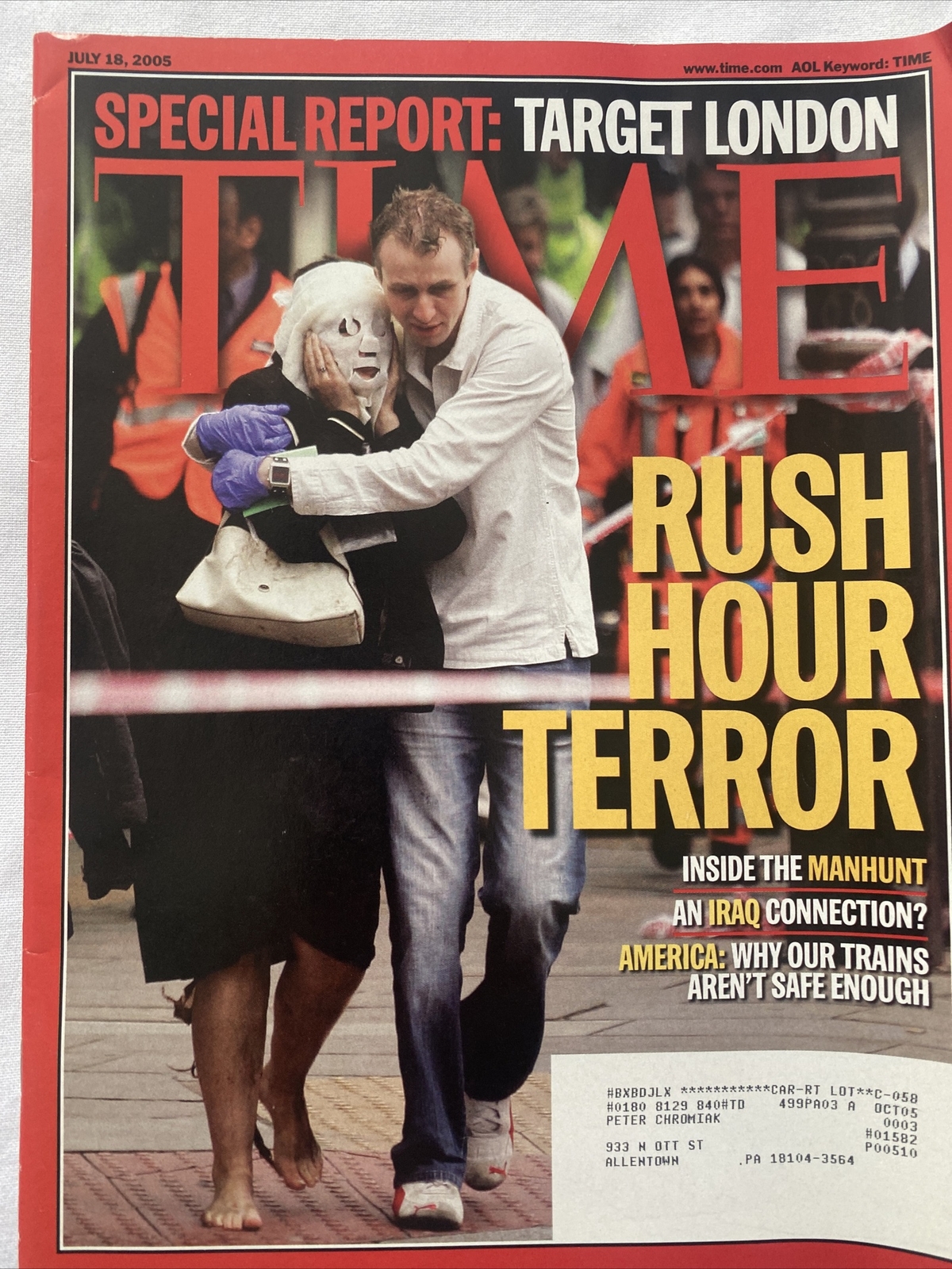 2005 July 16 Time Magazine Rush Hour Terror (MH390) | eBay
