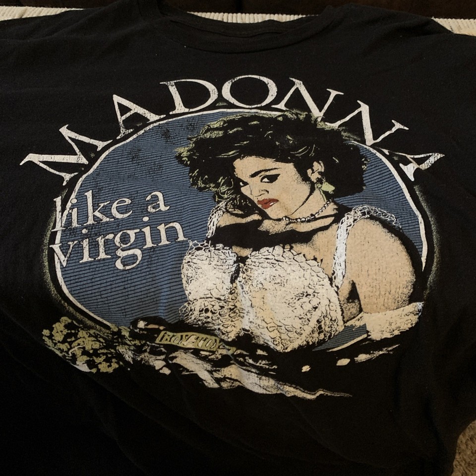 Vintage 1985 Madonna Like A Virgin Tour T-Shirt Black XL Live Nation ...