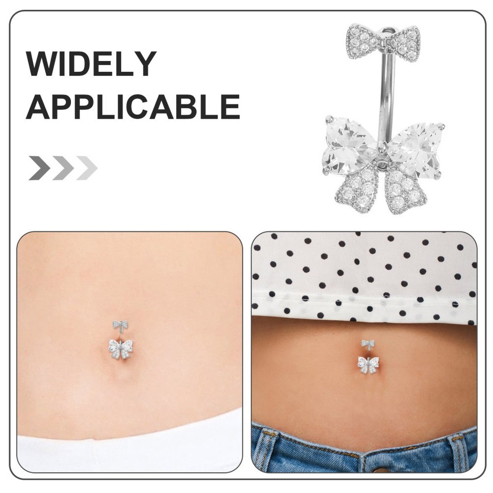 Bow Navel Stud Butterfly Piercing Barbell Belly Button | eBay Australia