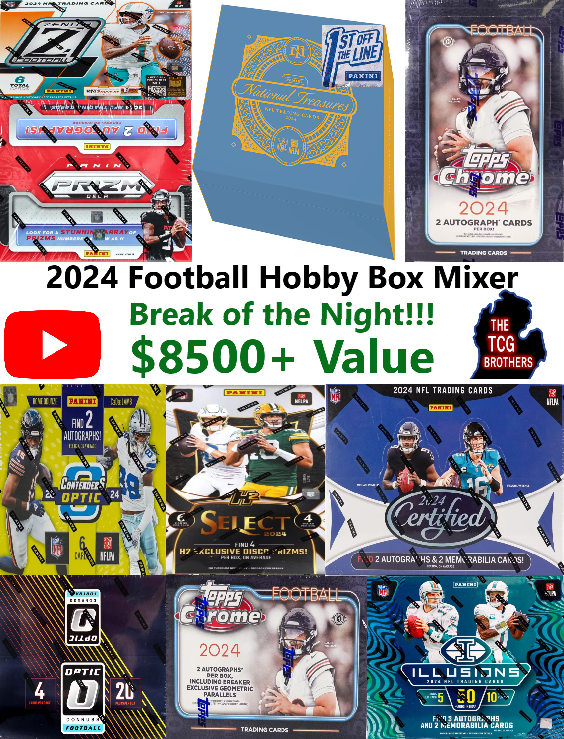 Chicago Bears Break #868 FOTL National Treasures 2024 Hobby Box Mixer ...