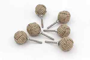 RII 6 Rope Doorknobs Nautical Twisted Decorative Jute, 1.25" (Pk 6 ...