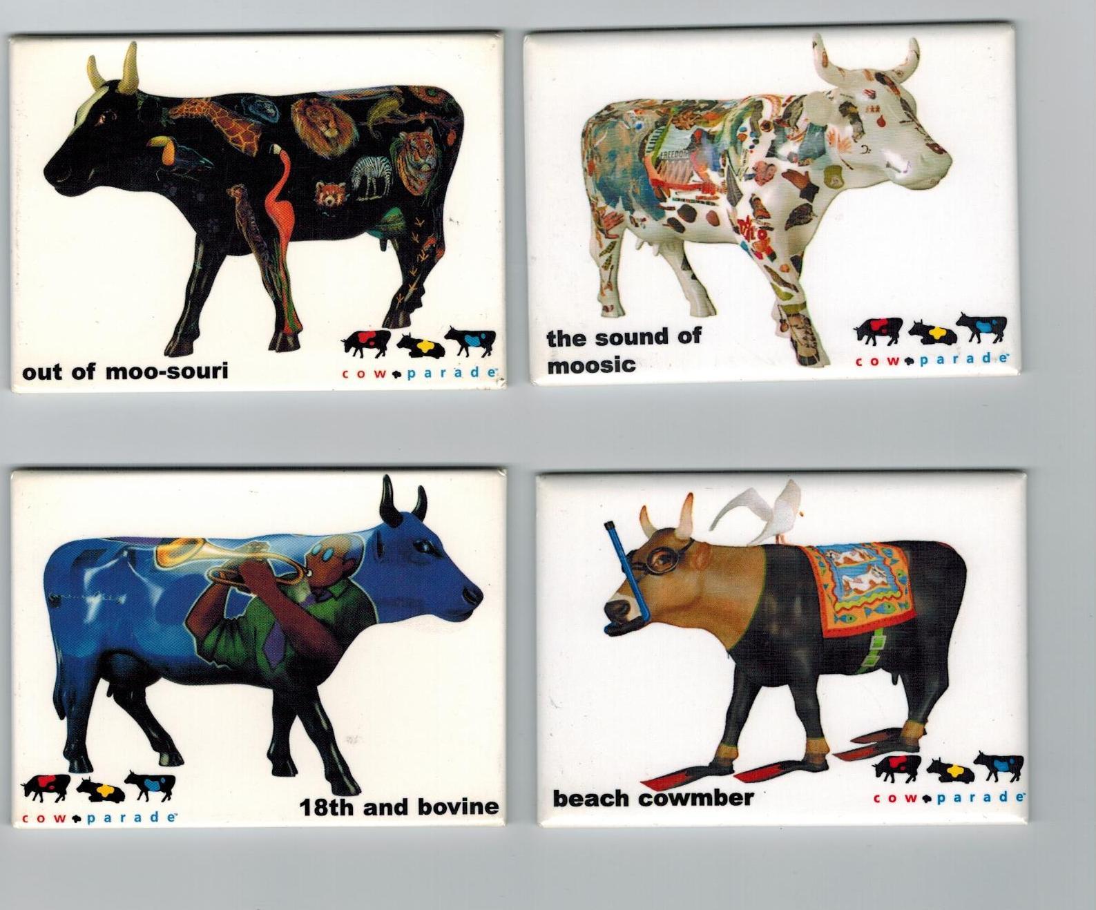 New Cow Magnet Set 4 Magnets Cows Out of Moo-souri Beach Cowmber Sound ...