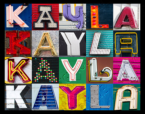 KAYLA Name Poster featuring photos of actual sign letters | eBay