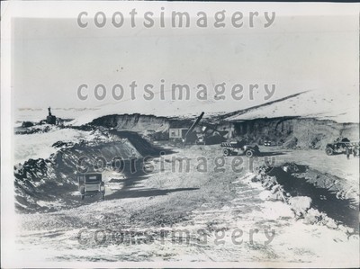 1934 Excavation Equipment Construction Fort Peck Dam Montana Press ...
