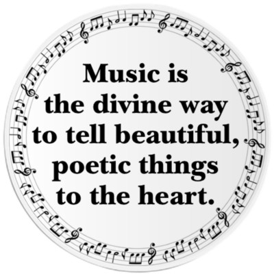 Music Divine Way Tell Beautiful Poetic Things - 3 Pack Circle Stickers ...