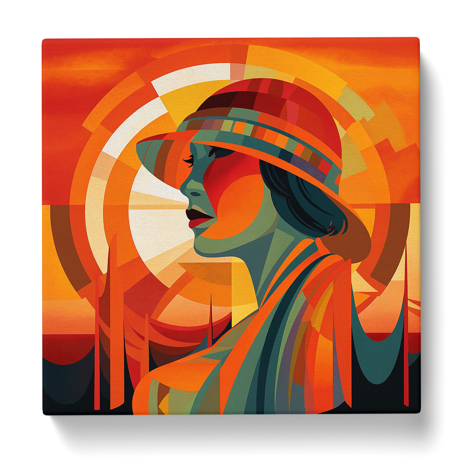 Art Deco Sunset Expressionism No.2 Canvas Print Wall Art Framed Picture ...