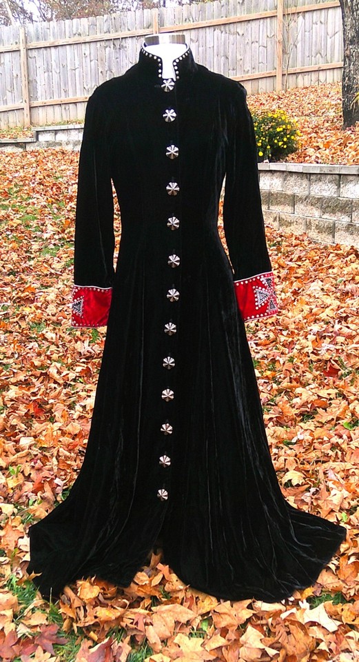 Double D Ranch Black Crushed Velvet Maltese Cross Duster M EUC Runs ...