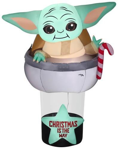 Christmas SANTA STAR WARS BABY YODA CHILD POD 6 FT Airblown Inflatable ...