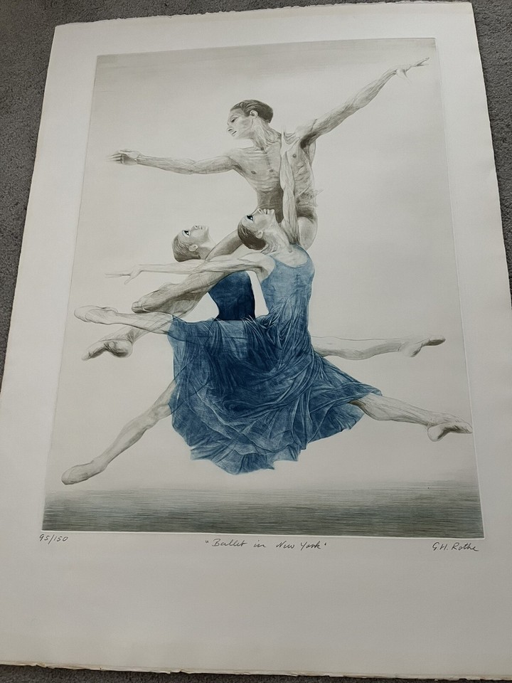 G H Rothe mezzotint Ballet In New York Signed And Numbered In pencil 95 ...