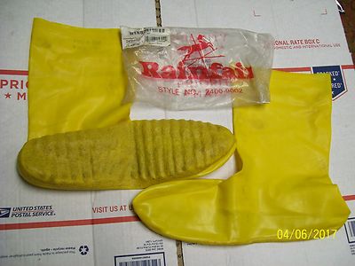 1 PAIR RAINFAIR SIZE X-LARGE YELLOW LATEX NUKE BOOTS STYLE No. 2400 ...