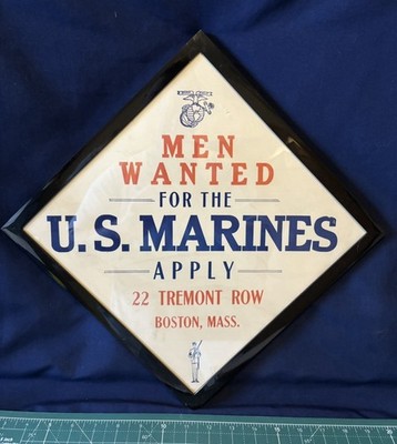 WW1 USMC Rare Recruiting Men Wanted Sign | eBay