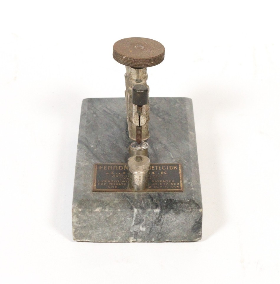 1909 J.J. Duck Ferron Detector For Early Spark Era Radio Receiving Sets ...