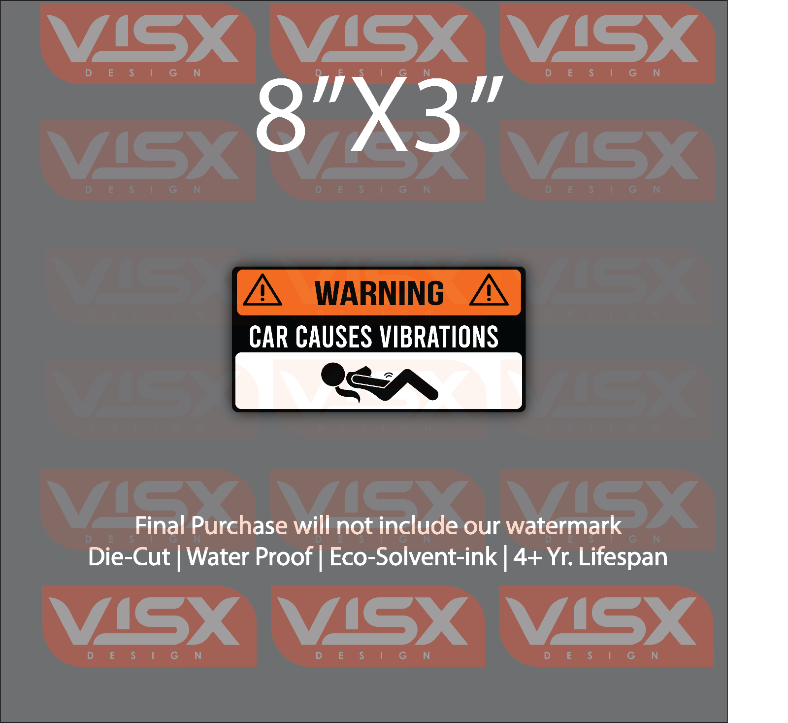 Warning car causes vibration Bumper Sticker Funny Stick Figure JDM wet ...
