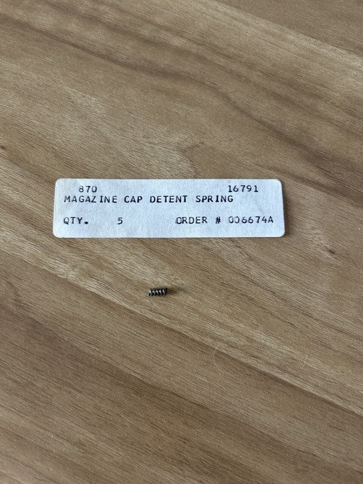 Remington Model 870 Shotgun, Magazine Cap Detent Spring, part# 16791, R ...