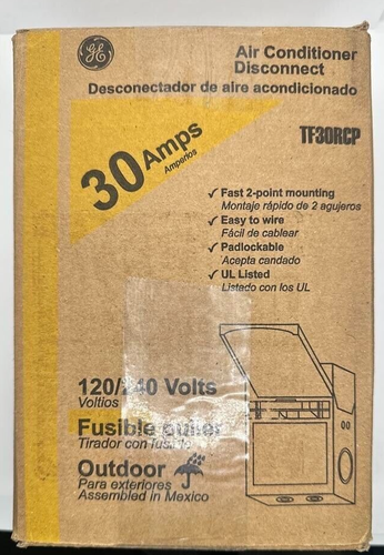 NEW GE TF30RCP 30 Amp 120/240-Volt Fused AC Disconnect Switch 1 Phase ...