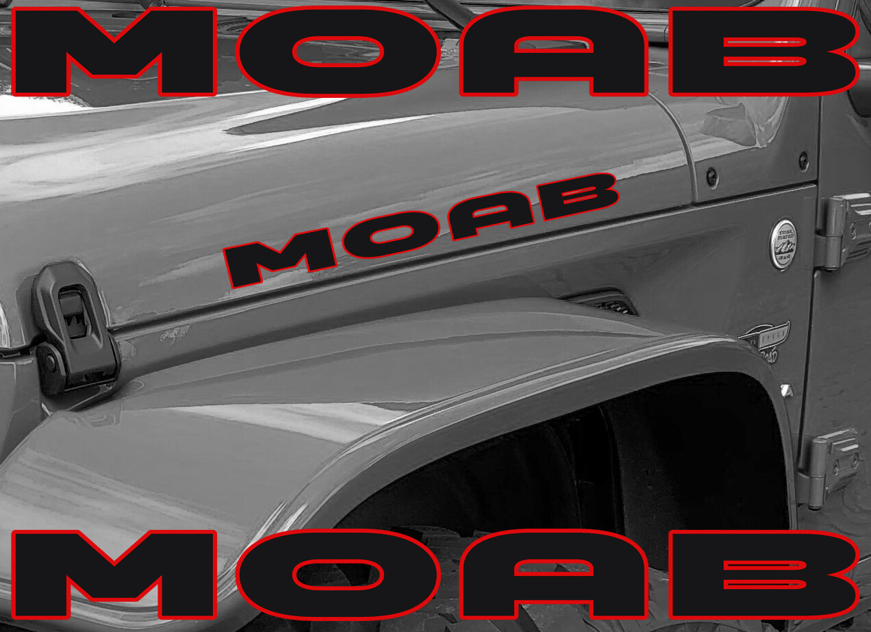 (2) MOAB Fender Graphics Decals FITS Jeep Wrangler Dual color | eBay