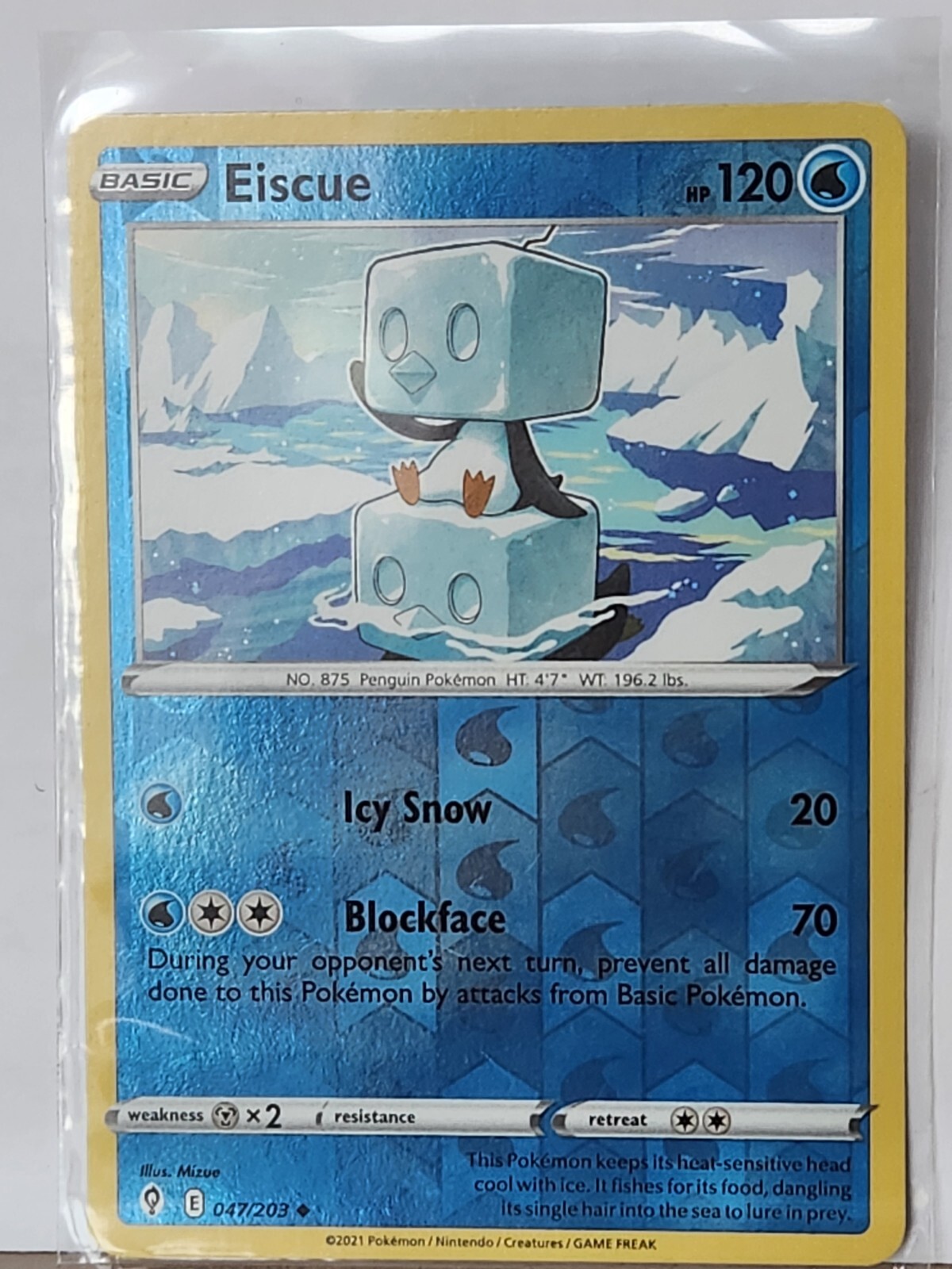 Reverse Holo Eiscue 047/203 Uncommon Evolving Skies Pokemon TCG | eBay