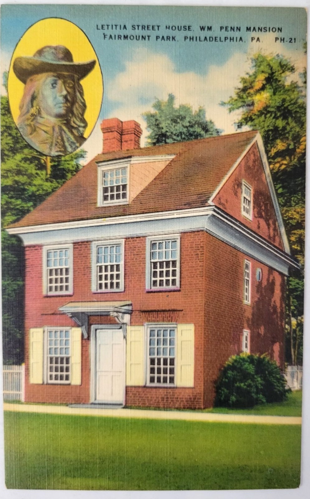 Letitia Street House Wm. Penn Mansion Fairmount Park Pennsylvania Linen ...