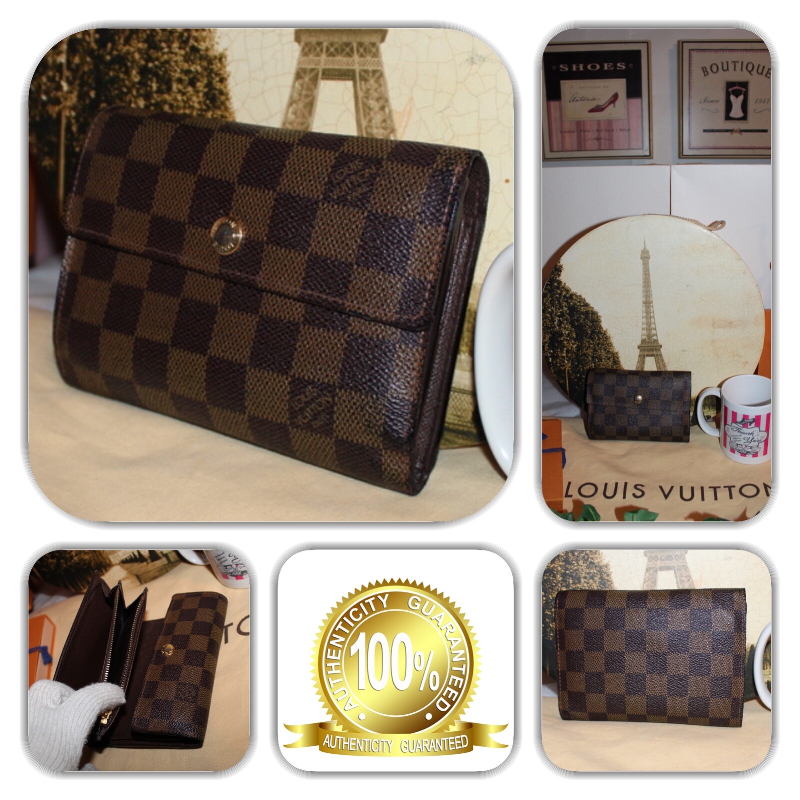 LAVISH LOUIS VUITTON DAMIER COATED CANVAS MEDIUM WALL… - Gem