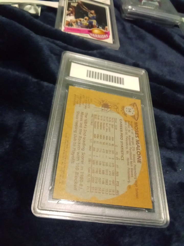 GMA 9 Mint 1981 Topps Philadelphia 76ers Moses Malone Basketball Card ...
