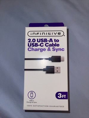 Infinitive 2.0 USB-A to USB-C Cable Charge & Sync; 3 Foot Cable Samsung ...