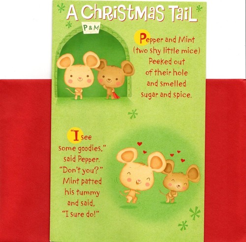 Merry Christmas Mouse Mice Tails T'was Night Greeting Card By American ...