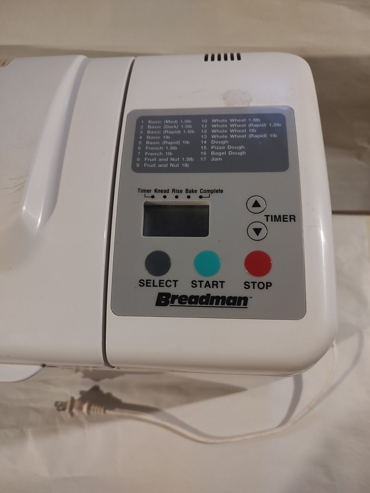 Breadman 1.5 Lb Automatic Bread Maker Machine Maker w/ Manual Model #TR ...