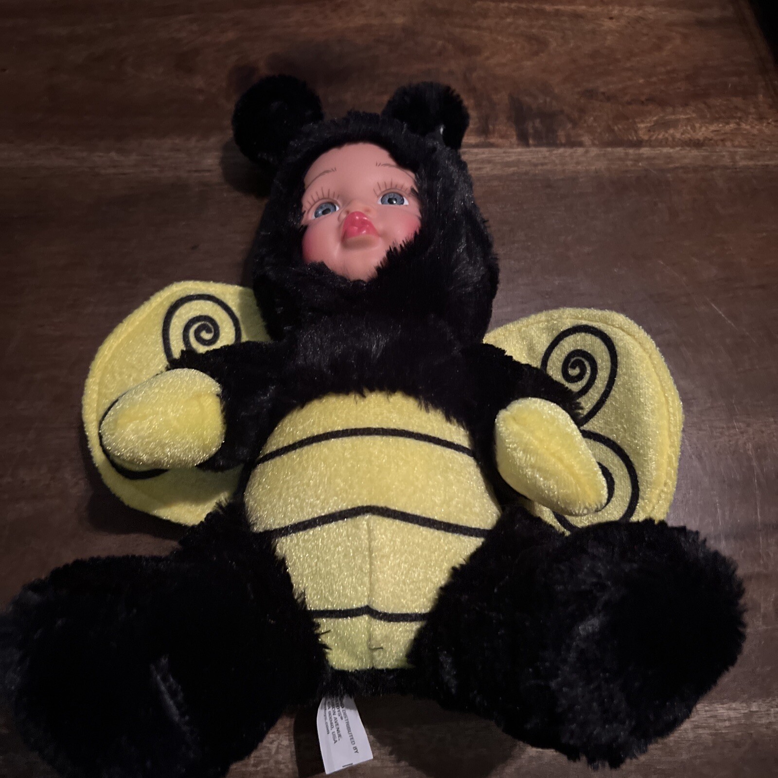 MegaToys Bumble Bee Stuffed Plush Baby Face Doll Toy Yellow Black 9 ...