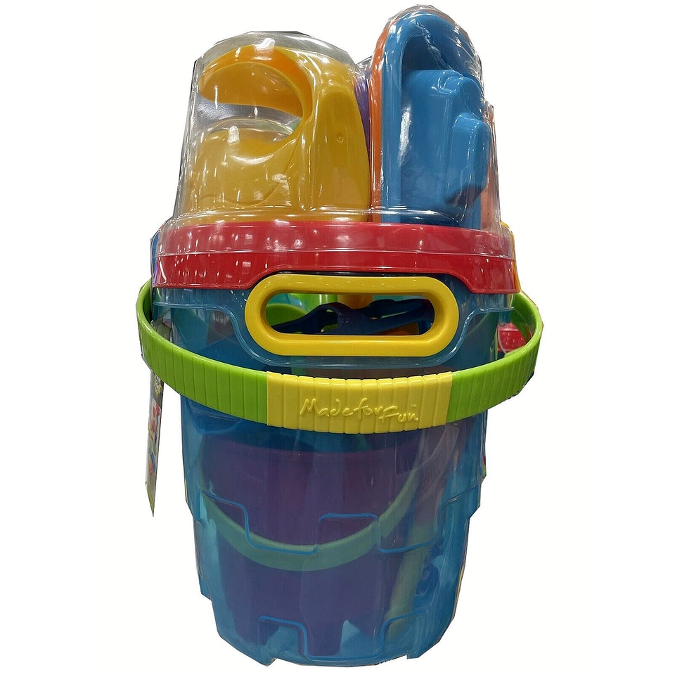 1682475 Blue Pail Bucket Playset 18 Pcs Sand Water Molds Tools Shovels ...