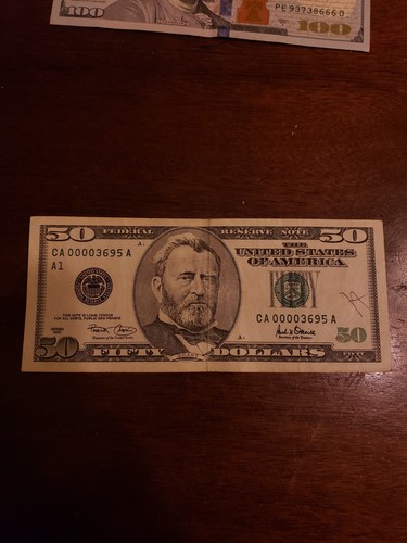 Rare Fancy Low Serial Number $50 bill series 2001 | eBay