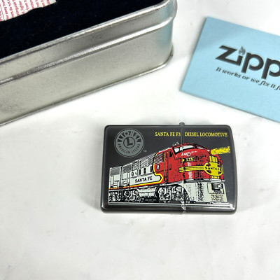 1998 Zippo Lighter Lionel Trains Sante Fe F3 Diesel Locomotive Sealed ...
